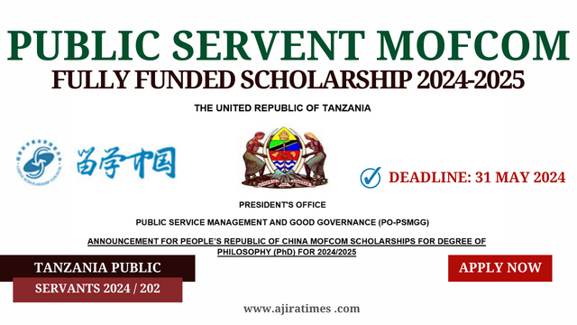 Public Servant MOFCOM Scholarship in China 2024-2025
