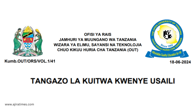 Open University of Tanzania (OUT) Call for Interview