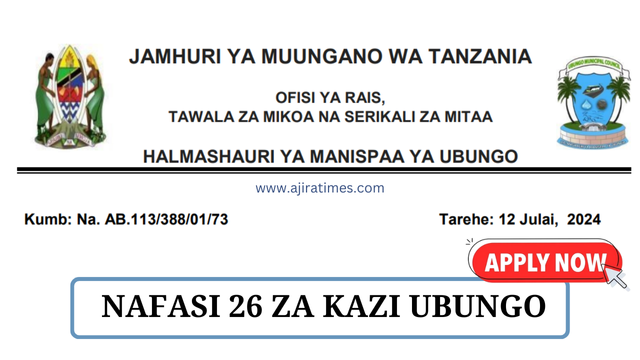 UBUNGO Municipal Council Vacancies Tanzania