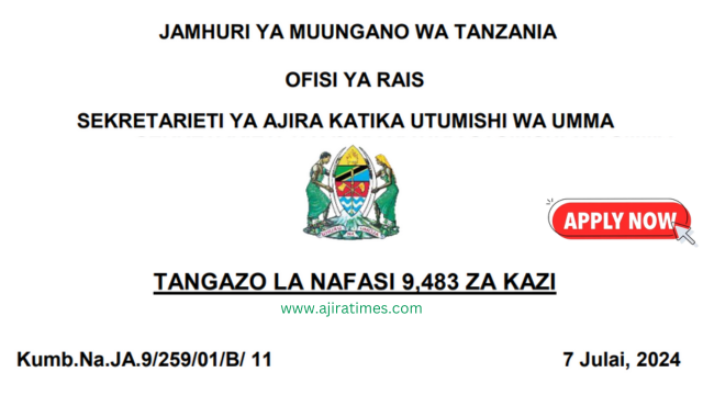 Utumishi (PSRS) 9483 Vacancies Tanzania