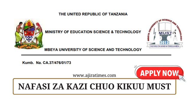 Mbeya University (MUST) Vacancies November 2024