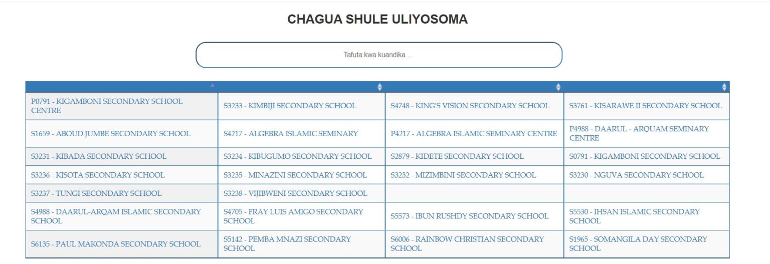 TAMISEMI Form Five Selection 2025/2026 – Majina ya Waliochaguliwa ...
